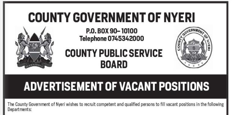 32 Job Vacancies Announced by the County Government of Nyeri